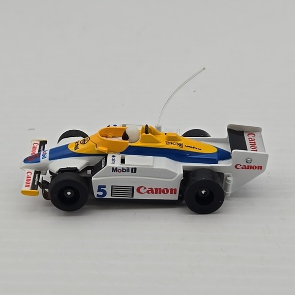 Toys | Vintage Ho Slot Car Honda Cannon White Yellow Blue Indy Racer ...
